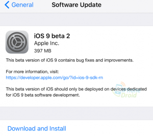 แอปเปิลออกอัปเดท iOS 9 beta 2 ปรับปรุงการทำงานแก้บั๊กอัปเดทผ่าน OTA