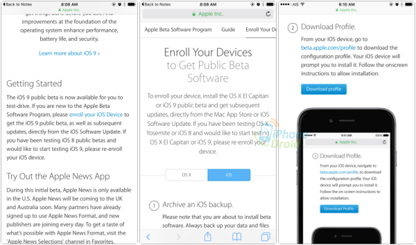 มาแล้ว! iOS 9 Public beta ใครก็ติดตั้งทดสอบตัว beta ได้ วิธีติดตั้งที่นี่