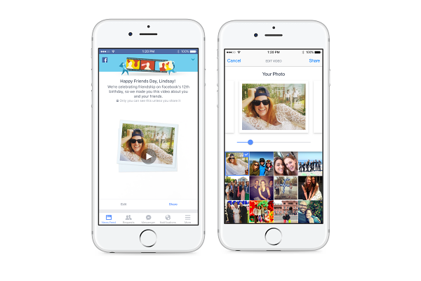 Facebook ไอเดียเก๋! ส่งต่อวิดีโอเฉลิมฉลองวันแห่งมิตรภาพ