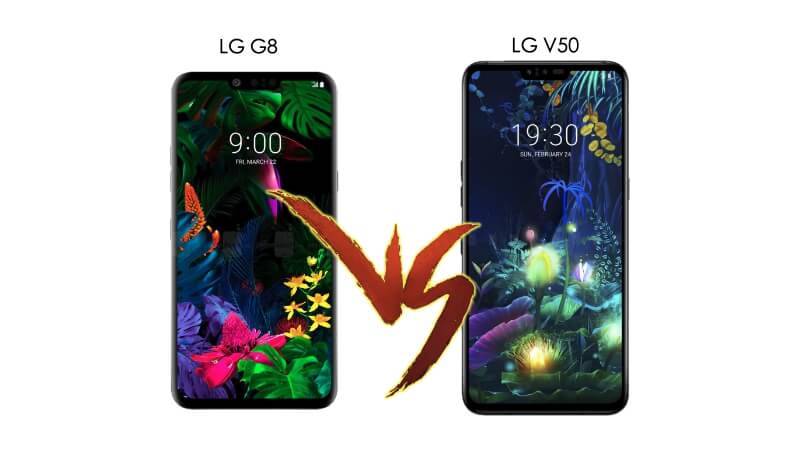 เปรียบเทียบสเปค LG G8 และ LG V50 สมาร์ทโฟนเรือปีนี้และปีที่แล้ว