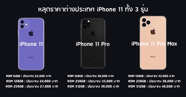 หลุดราคา iPhone 11, iPhone 11 Pro และ iPhone 11 Pro Max ในต่างประเทศ ...