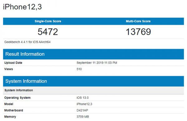 ผลทดสอบ GeekBench เผยสเปค iPhone 11 Pro มาพร้อม RAM 4GB แต่คะแนนสูง ...