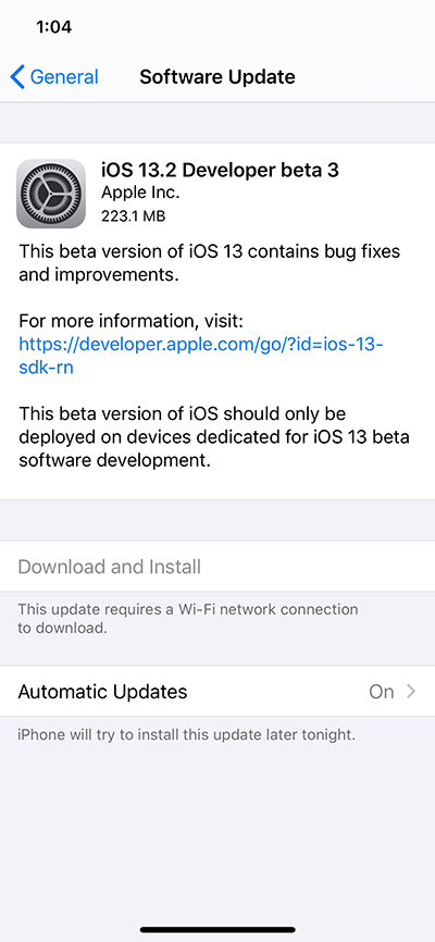 Apple ปล่อยอัปเดท iOS 13.2 Beta 3 สำหรับนักพัฒนา เน้นการปรับปรุงประสิทธิภาพและแก้ไขข้อผิดพลาด