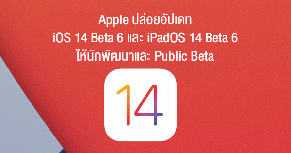 Apple ปล่อยอัปเดท iOS 14 Beta 6 และ iPadOS 14 Beta 6 ทั้งแบบนักพัฒนาและ ...