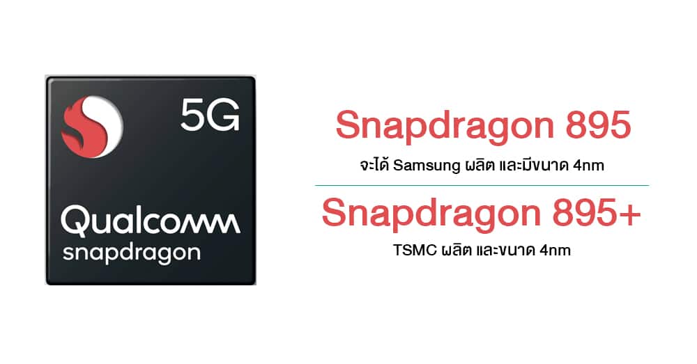 Qualcomm ยังคงให้ Samsung ผลิต Snapdragon 895 ส่วน 895+ จะให้ TSMC ผลิต
