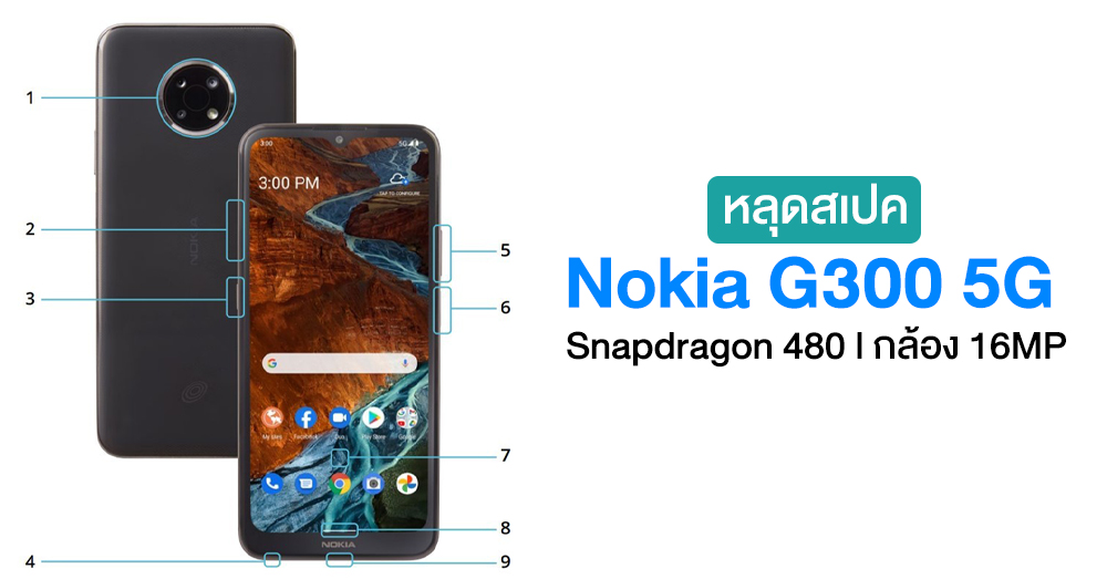 หลุดสเปค Nokia G300 5G สมาร์ทโฟนรุ่นเล็ก พร้อม Snapdragon 480 และกล้อง 16MP