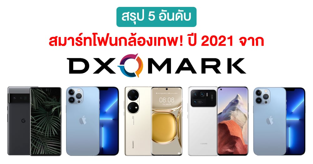 สรุป 5 อันดับสมาร์ทโฟนกล้องเทพที่เปิดตัวในปี 2021 จาก DxOMark