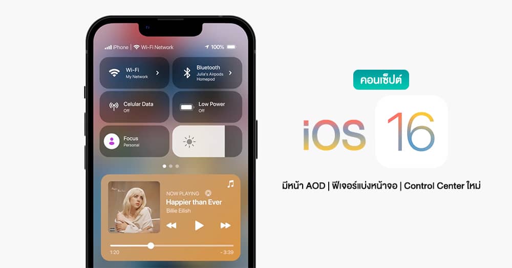 iOS 16 คอนเซ็ปต์ใหม่น่าสนใจ มีหน้า AOD, อนิเมชั่นลื่นไหล, ฟีเจอร์แบ่ง ...