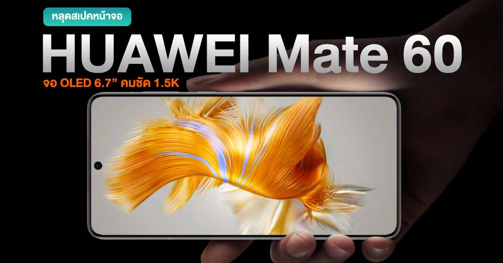 หลุดสเปค HUAWEI Mate 60 จะใช้หน้าจอ OLED ขนาด 6.7" คมชัด 1.5K