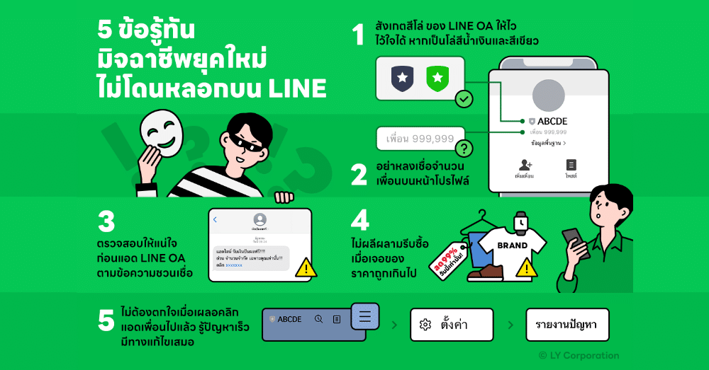 5 ข้อเตือนภัย รู้ทันมิจฉาชีพยุคใหม่ ไม่โดนหลอกบน LINE