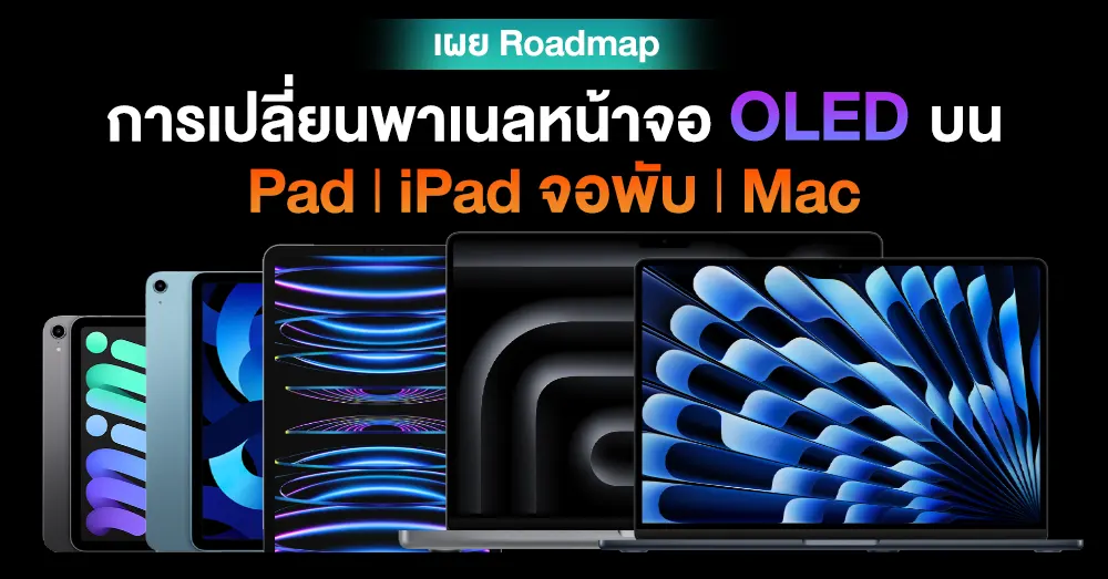 หลุด Roadmap การใช้จอ OLED บน iPad l iPad จอพับ l Mac เตรียมได้กันครบทั้งหมดปี 2027