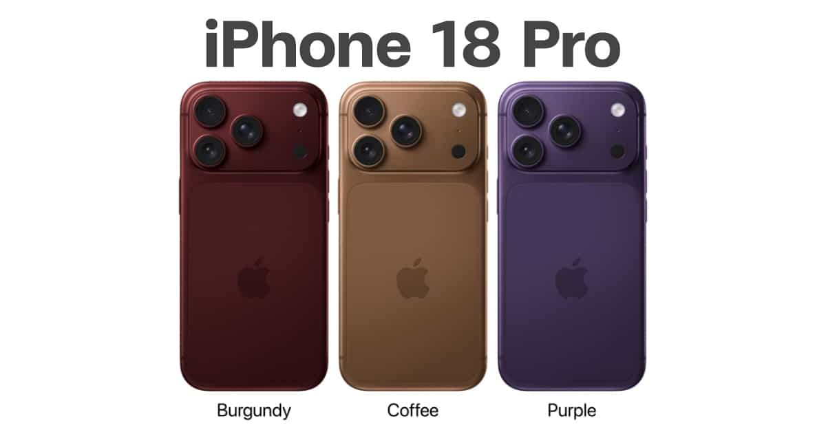 IPhone 18 Pro 3 Coffee Purple Burgundy IPhone 18 Pro 3 Coffee Purple Burgundy